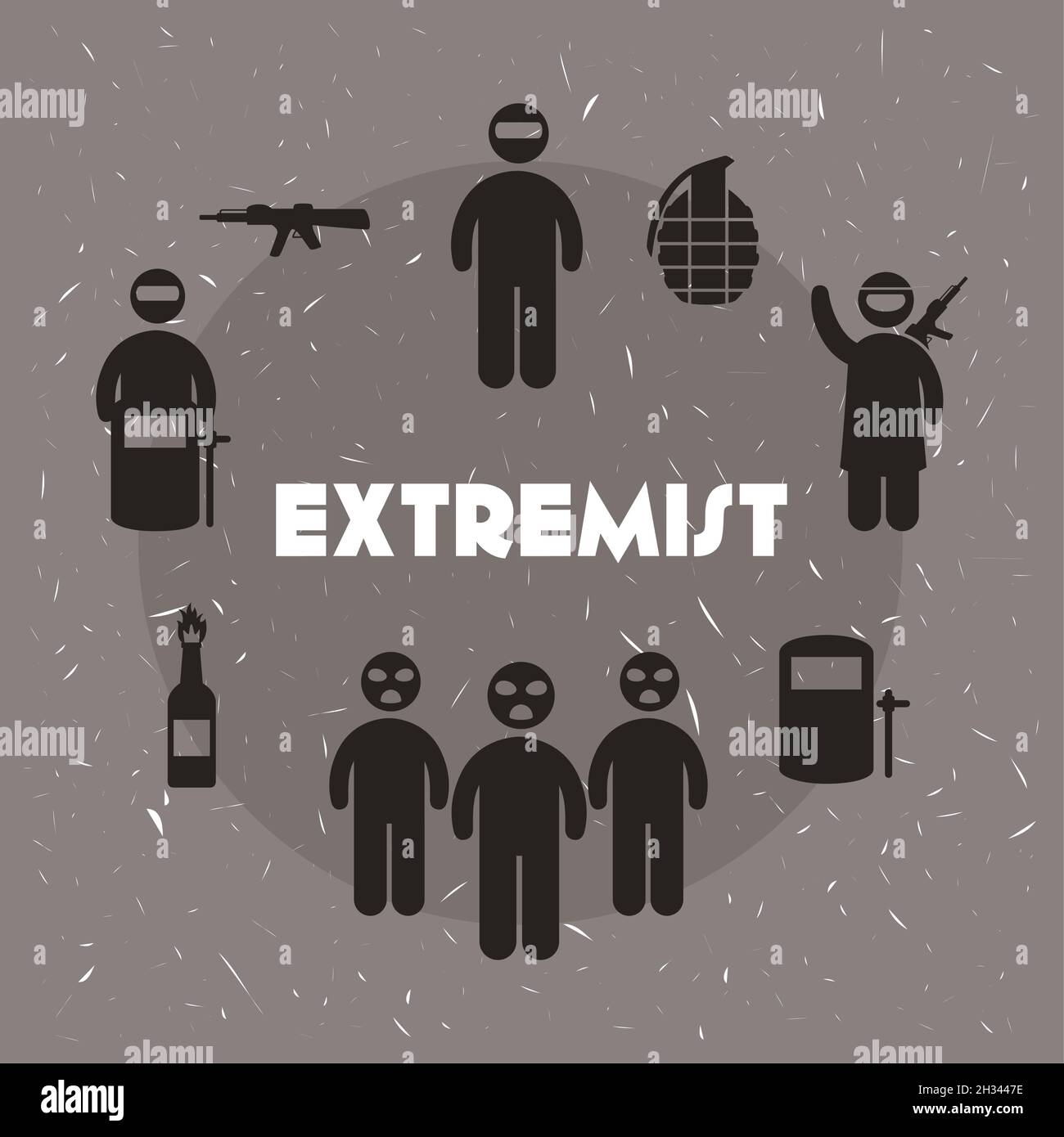 eight extremists silhouettes set icons Stock Vector Image & Art - Alamy