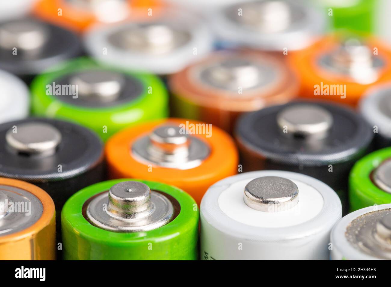 Background from colored batteries Stock Photo - Alamy