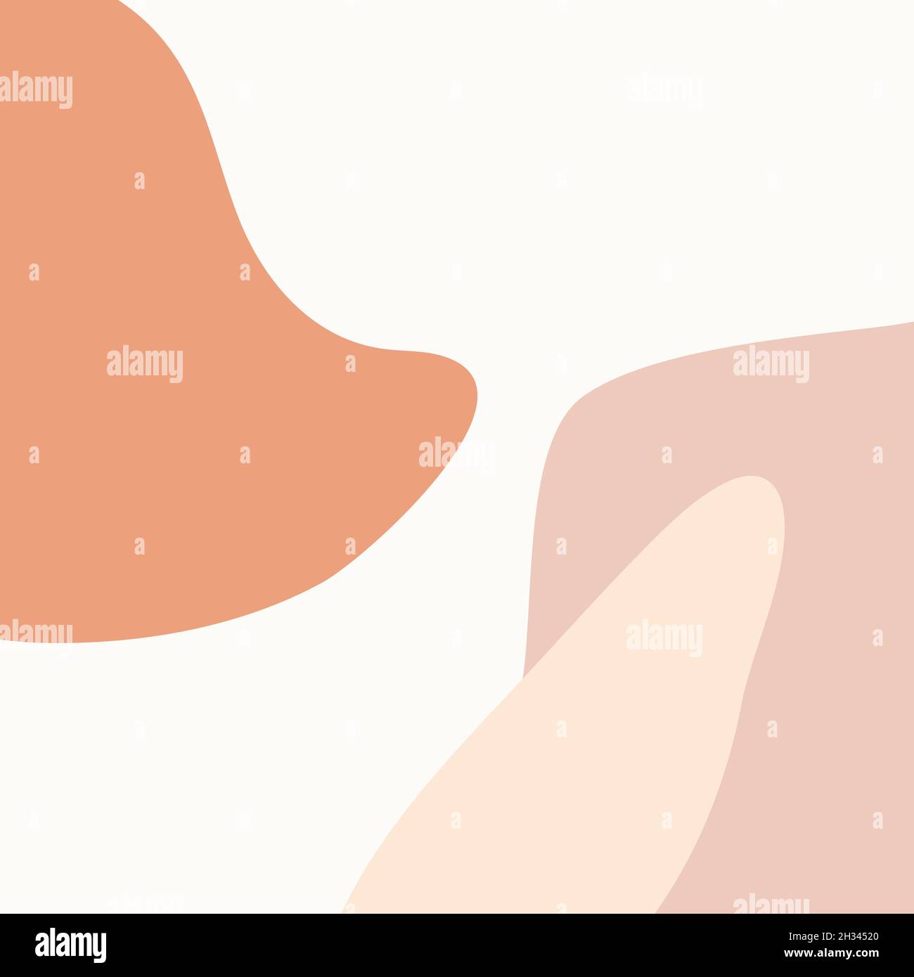 An abstract background image with rounded minimalistic shapes in beige ...