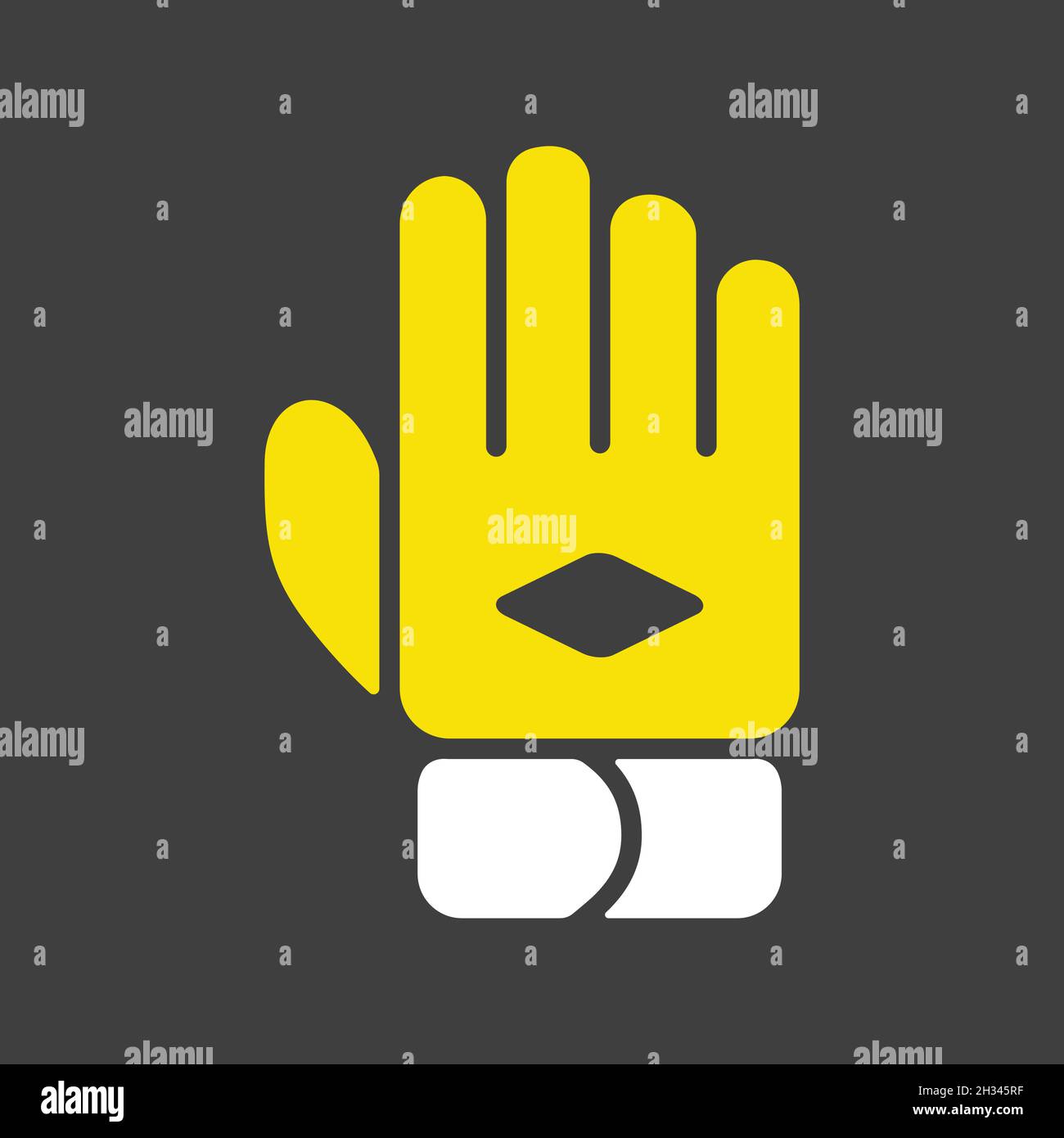 Work glove vector flat glyph icon on dark background. Construction ...