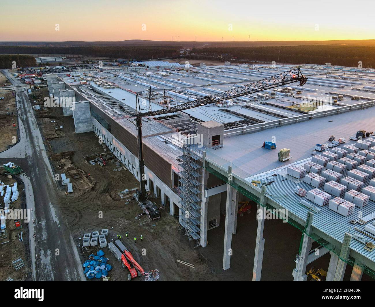 Tesla gigafactory in Germany during construction Stock Photo - Alamy