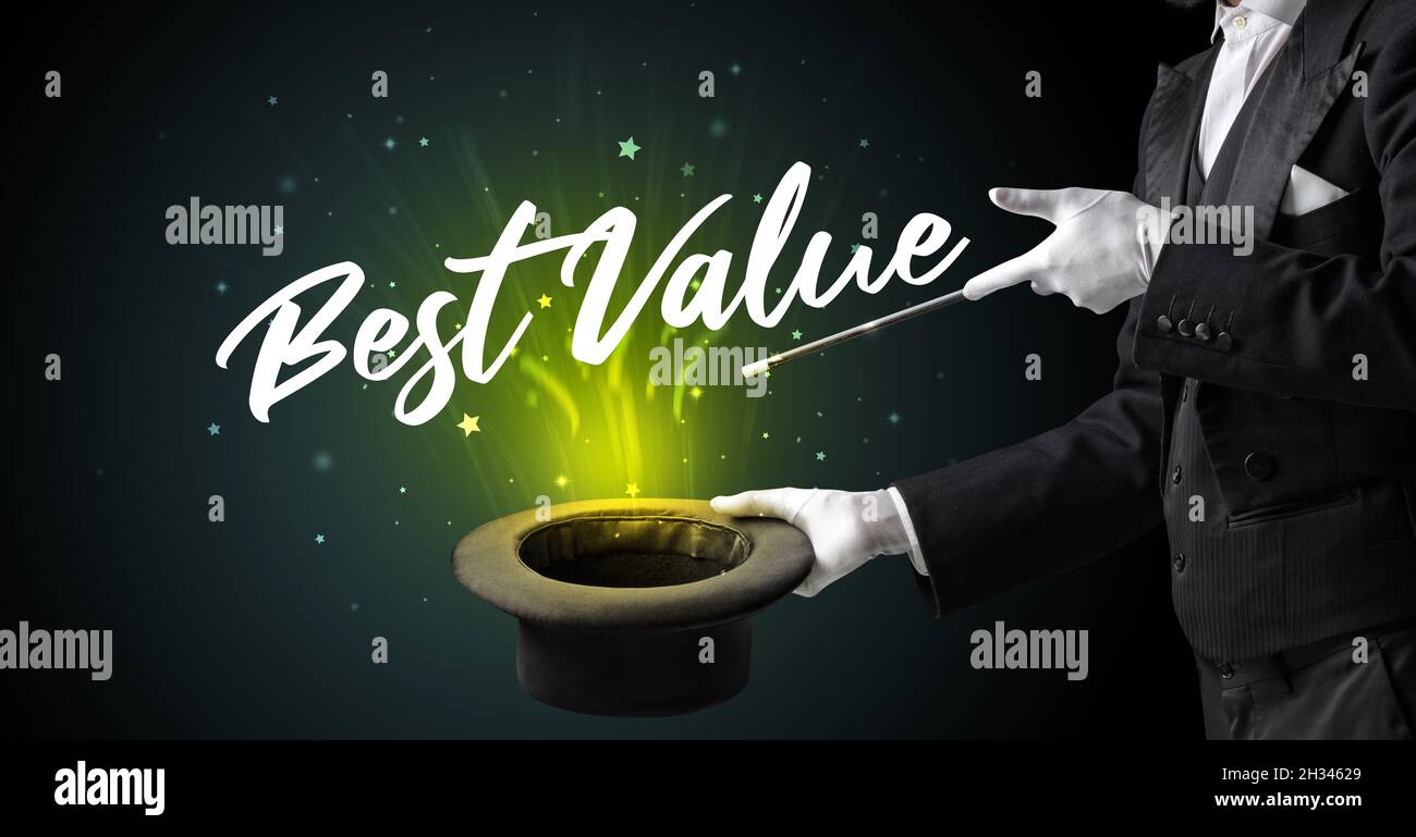 Old Magician is showing magic trick Stock Photo - Alamy