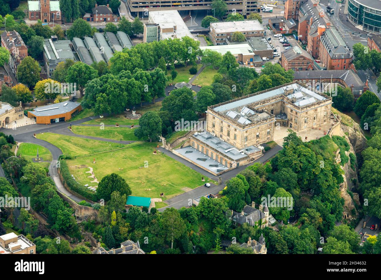 Nottingham castle aerial hi-res stock photography and images - Alamy