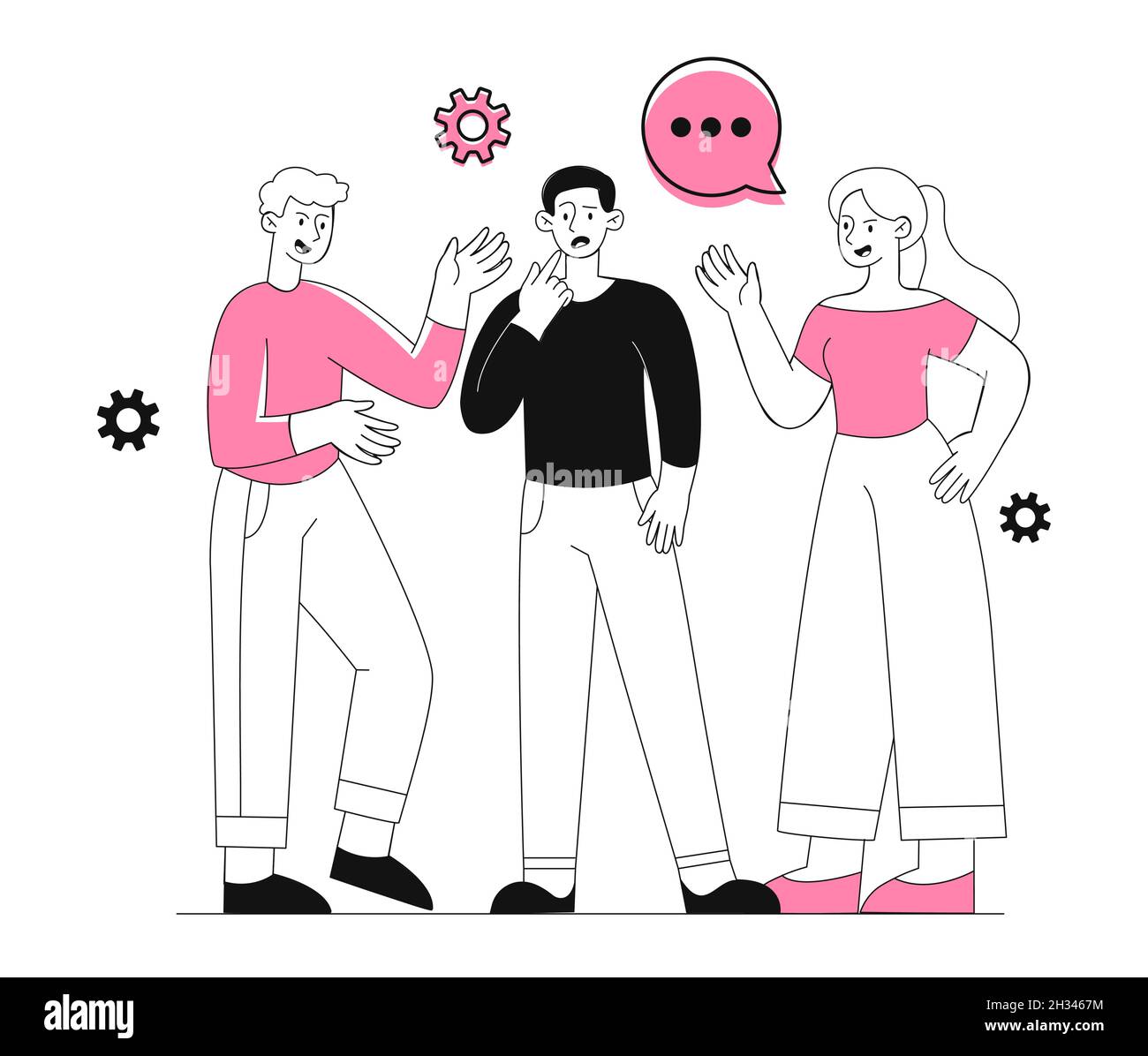 Three people whispering Stock Vector Image & Art - Alamy