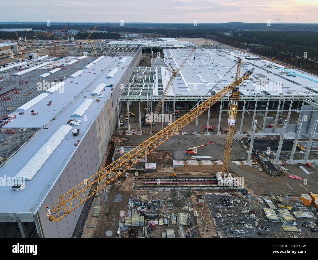 Tesla gigafactory in Germany during construction Stock Photo - Alamy