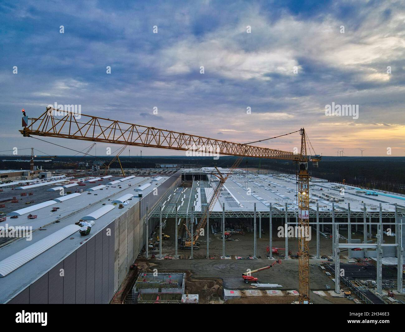 Tesla gigafactory in Germany during construction Stock Photo - Alamy