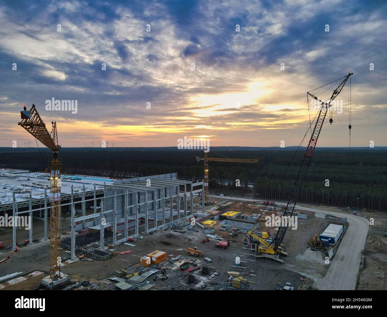 Tesla gigafactory in Germany during construction Stock Photo - Alamy