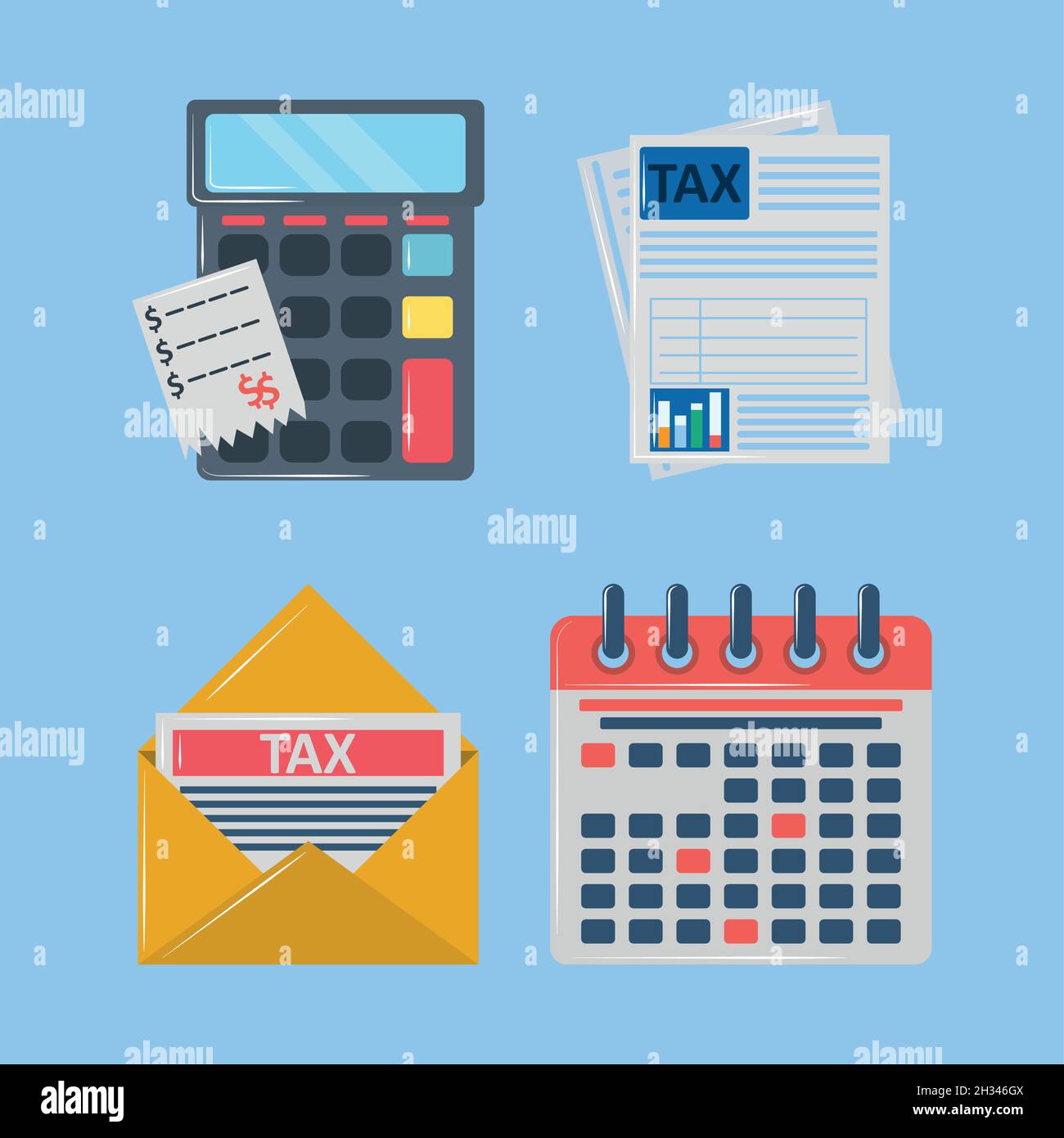 tax calculation icons set Stock Vector Image & Art - Alamy