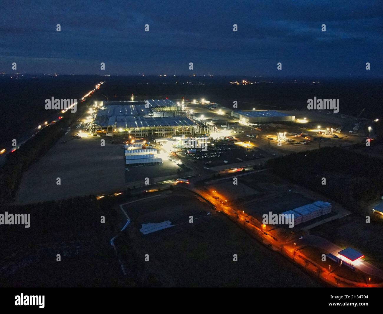 Tesla gigafactory in Germany during construction Stock Photo - Alamy
