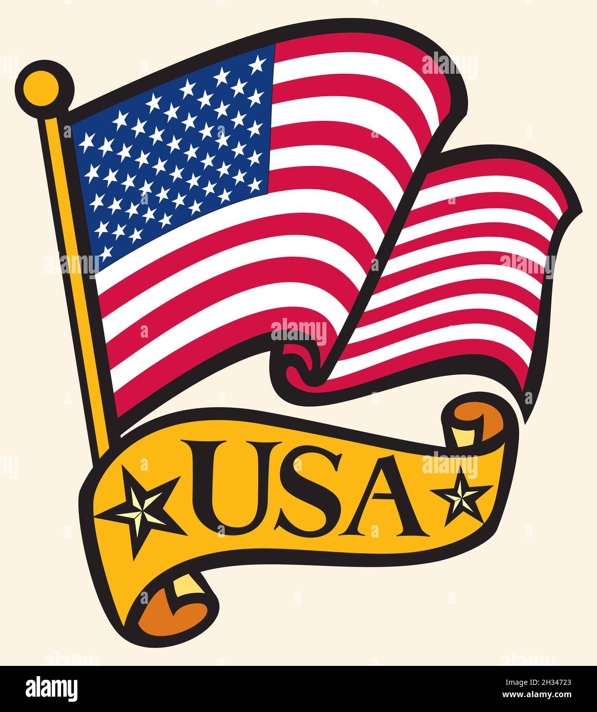 USA flag vector illustration Stock Vector Image & Art - Alamy