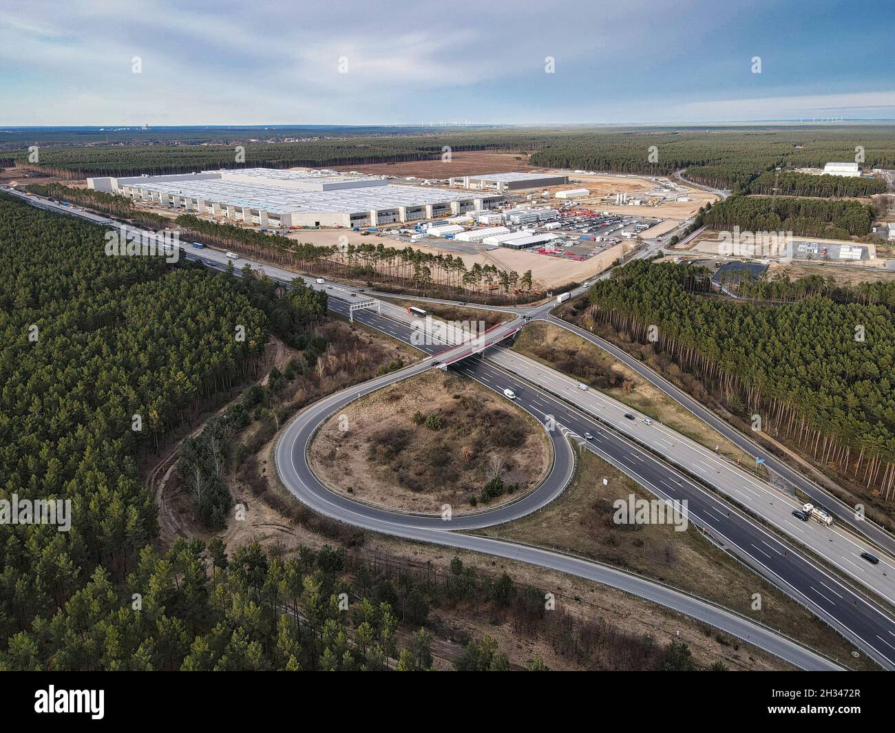 Tesla gigafactory in Germany during construction Stock Photo - Alamy