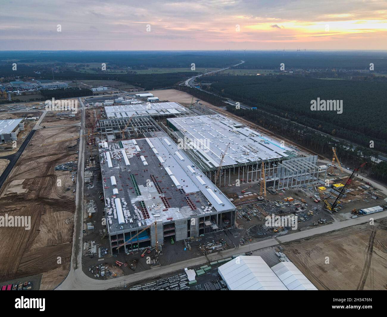 Tesla gigafactory in Germany during construction Stock Photo - Alamy