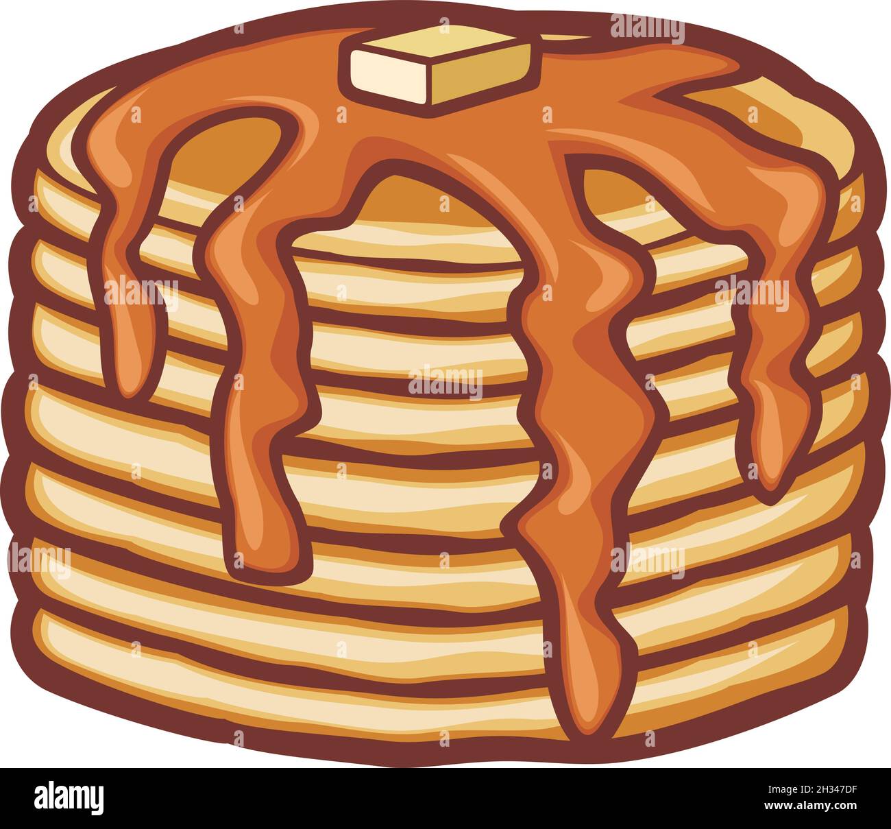 Pancakes with butter and syrup vector illustration Stock Vector Image ...