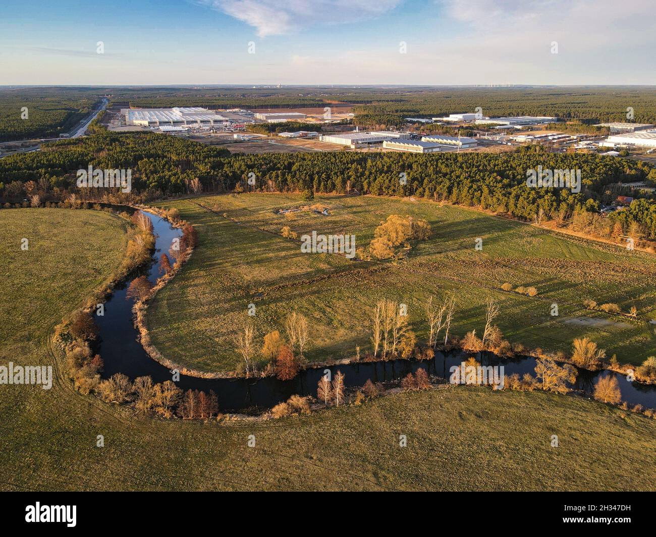 Tesla gigafactory in Germany during construction Stock Photo - Alamy