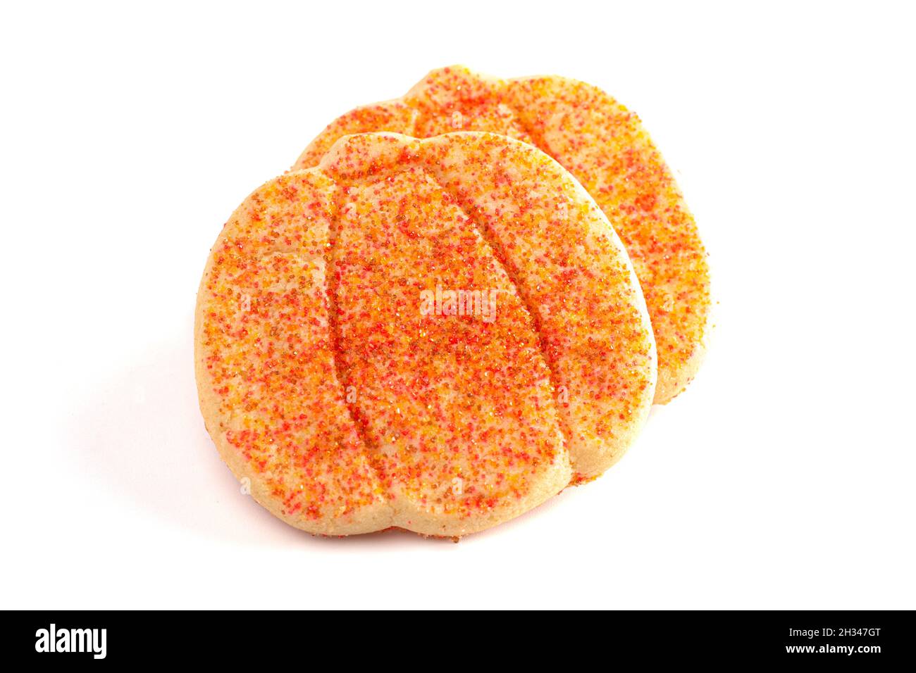 Pumpkin Shaped Sugar Cookies Isolated a White Background Stock Photo ...