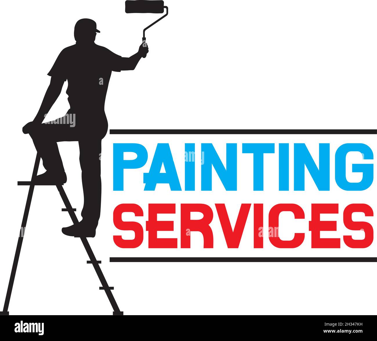 Painting white wall with paint brush Stock Vector Images - Alamy