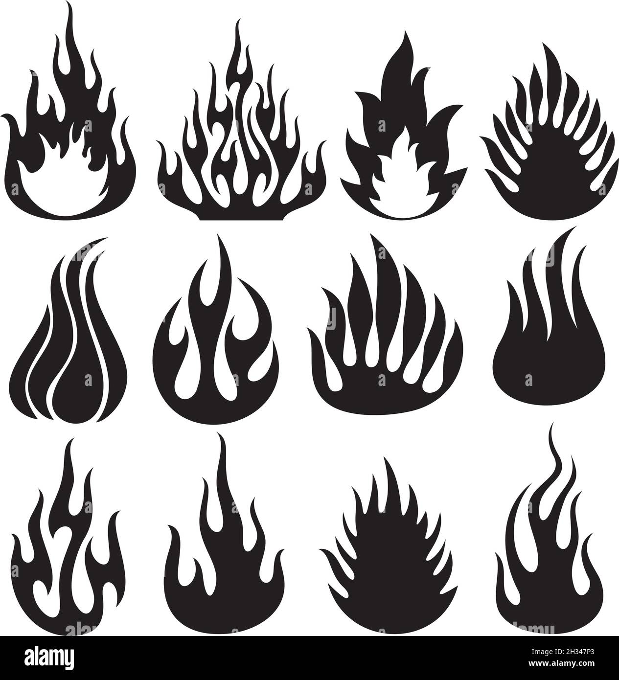 Set of vector flames vector illustration Stock Vector Image & Art - Alamy