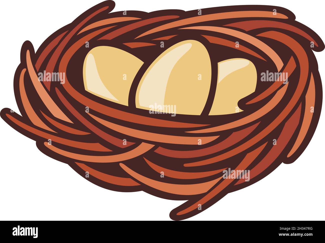 Eggs and nest vector illustration Stock Vector Image & Art - Alamy