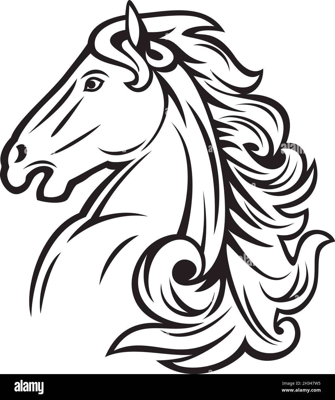 Horse head vector illustration Stock Vector Image & Art - Alamy