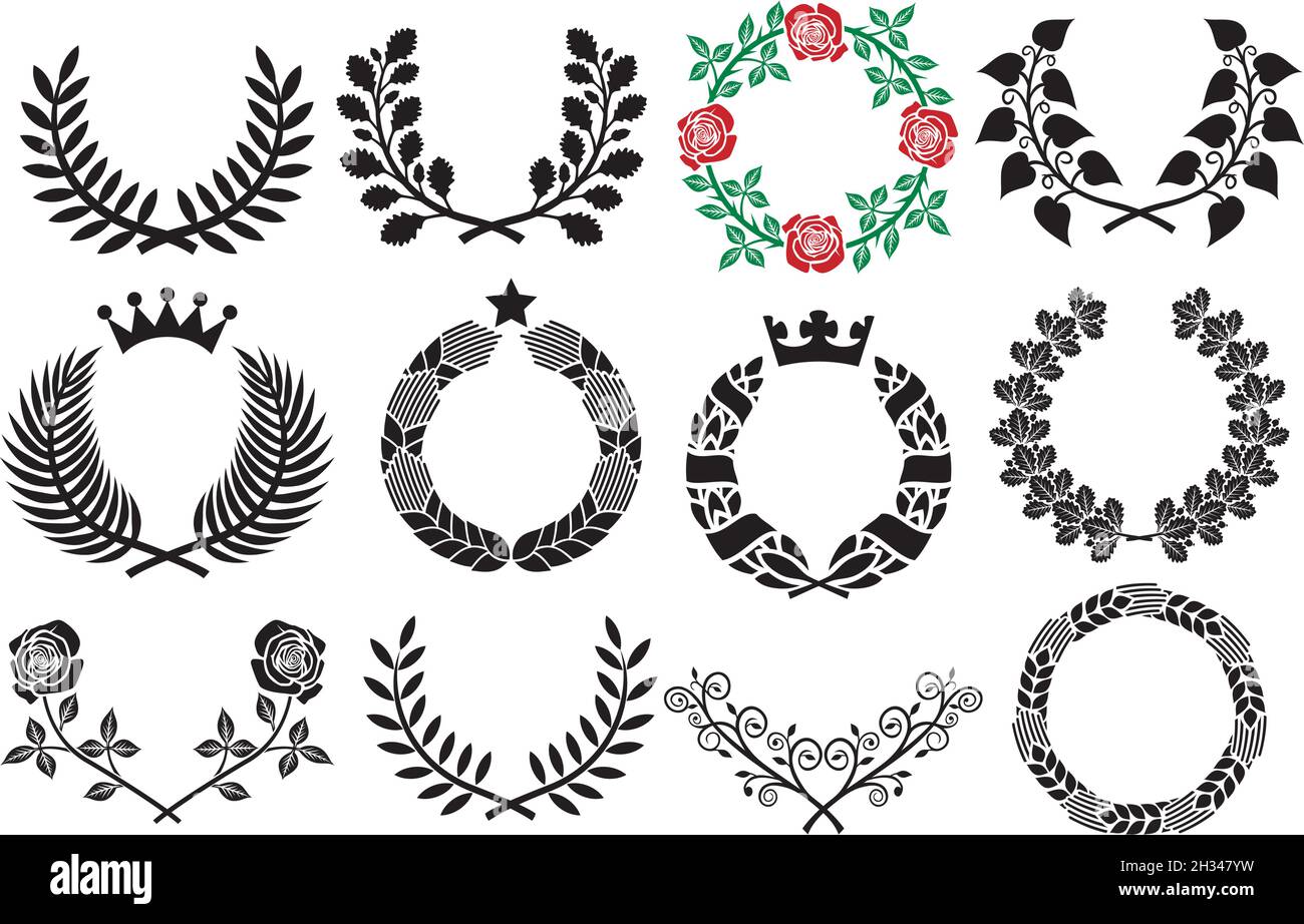 Wreath set vector illustration Stock Vector Image & Art - Alamy