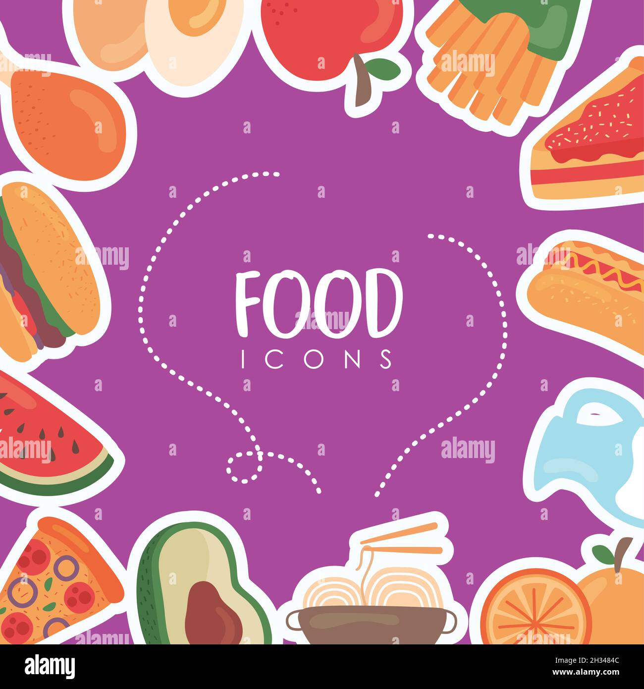 Food Nutritive Set Icons Frame Stock Vector Image And Art Alamy