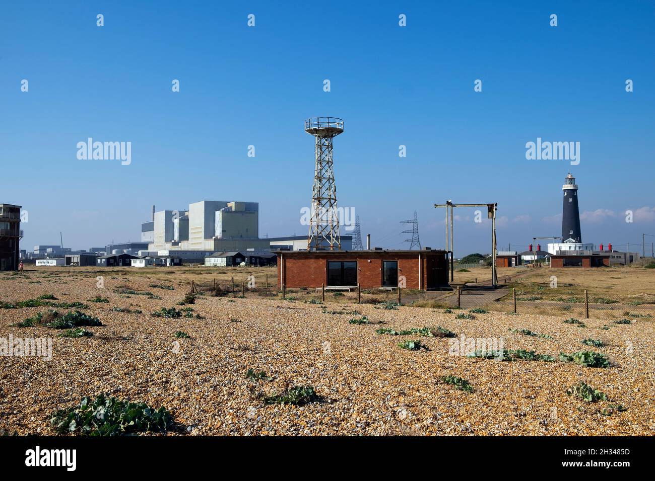 Dungeness Nuclear Power Station with contemporary house home and ...