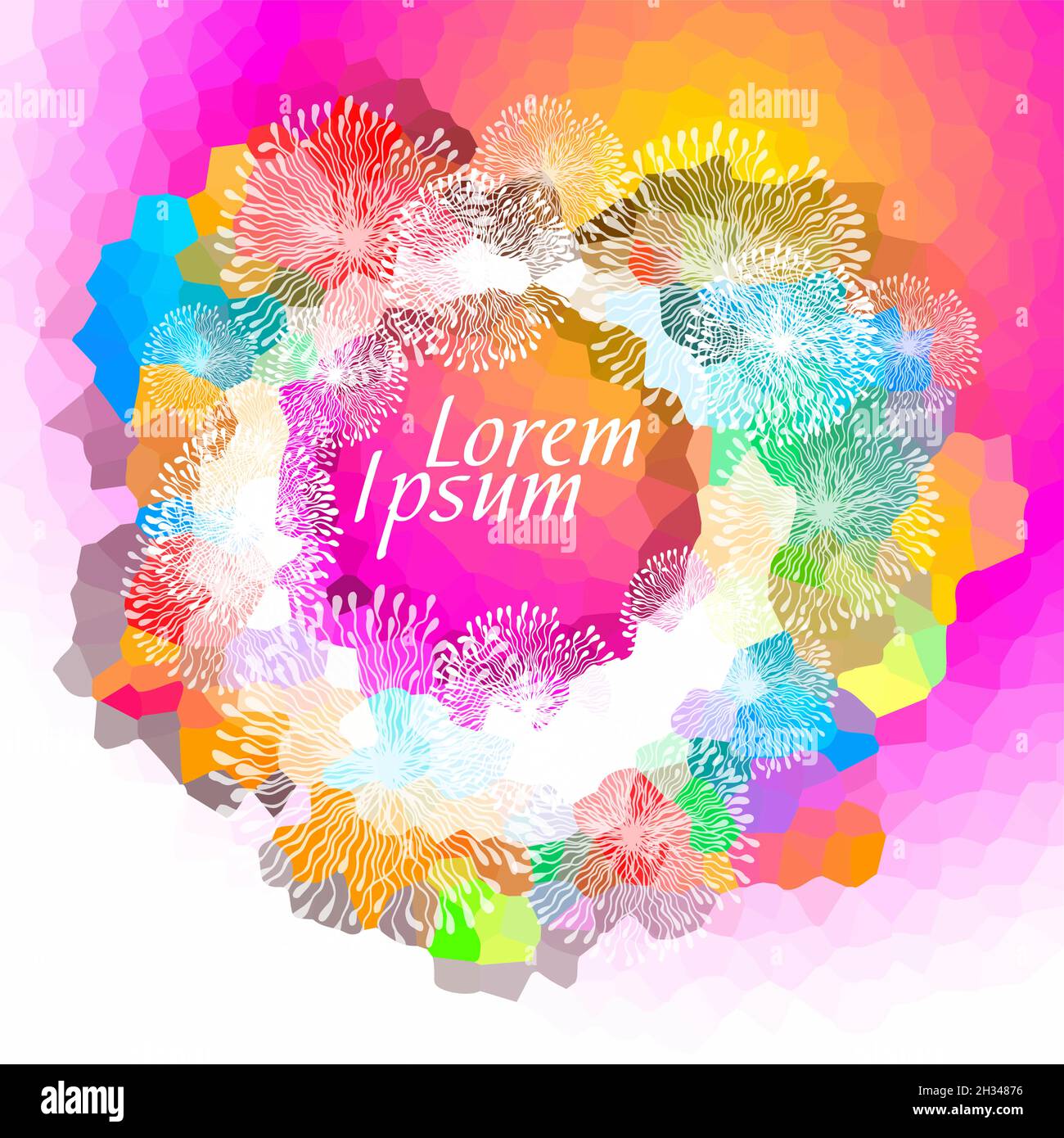 Beautiful floral multi-colored frame. Vector illustration Stock Vector ...