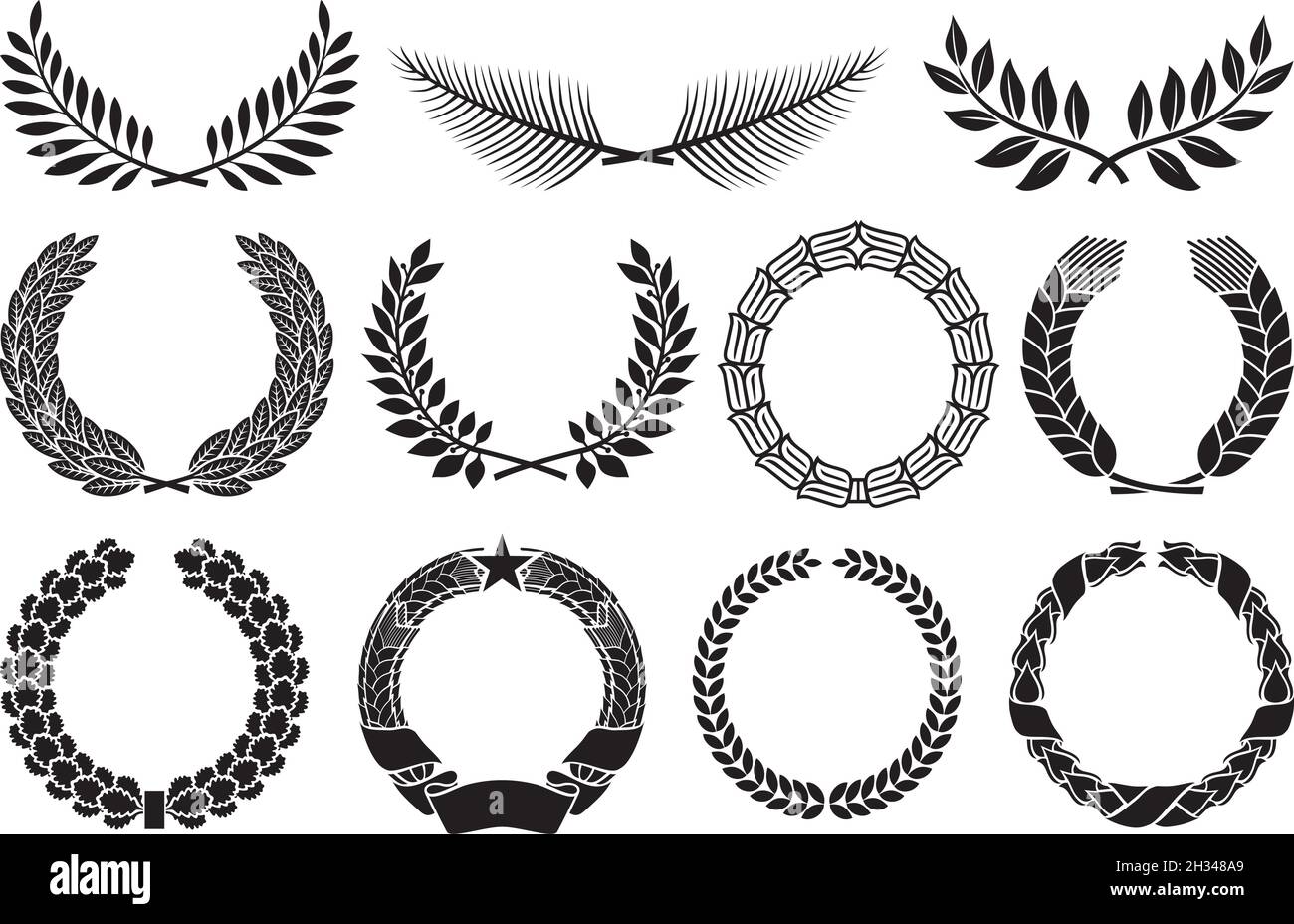 Wreath set vector illustration Stock Vector Image & Art - Alamy