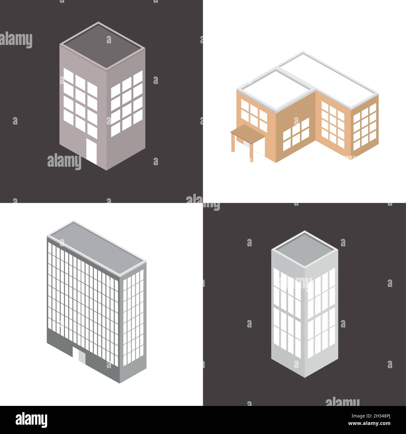 set of isometric buildings Stock Vector Image & Art - Alamy
