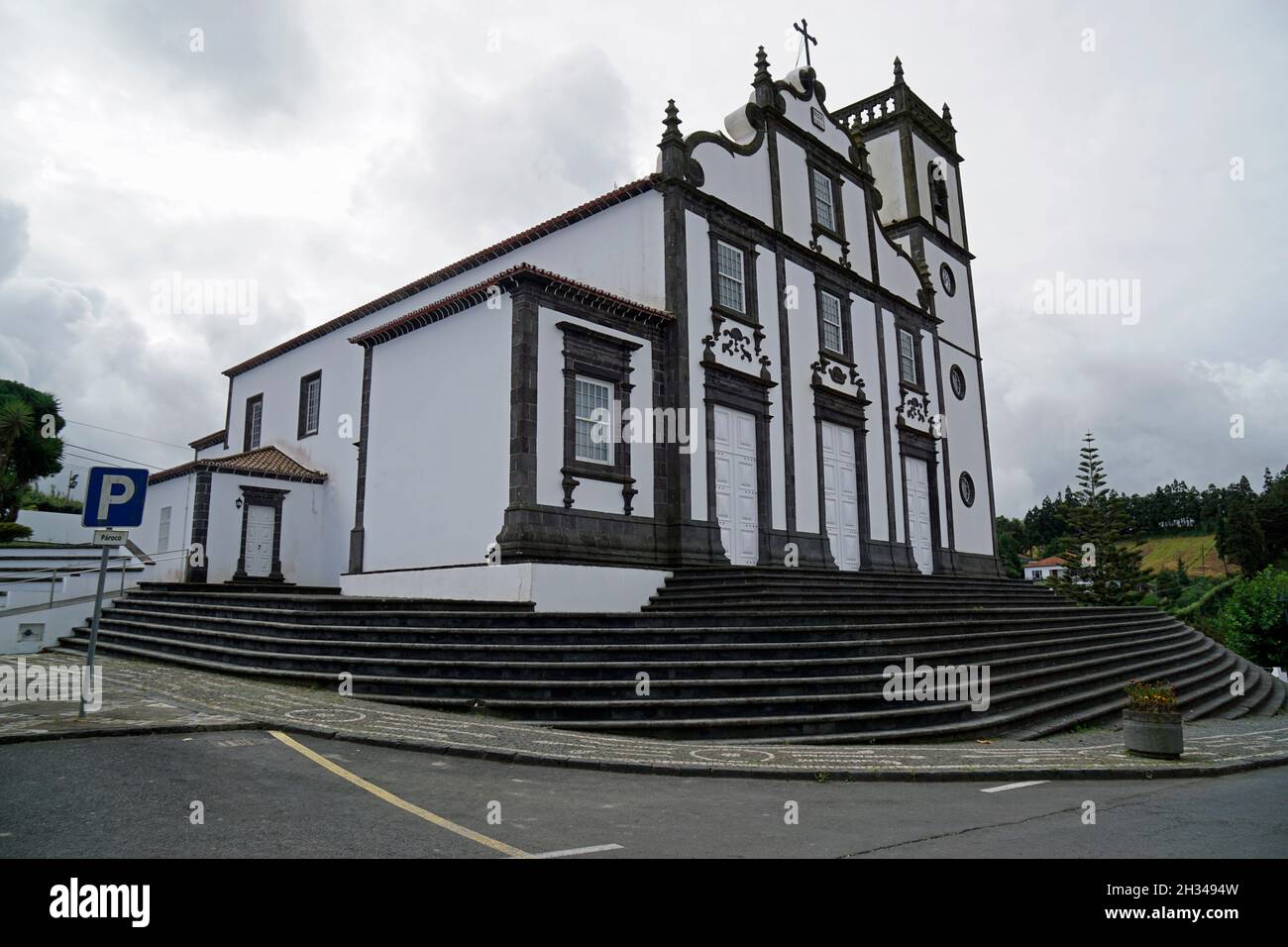 traditional church on the azores island sao miguel Stock Photo - Alamy