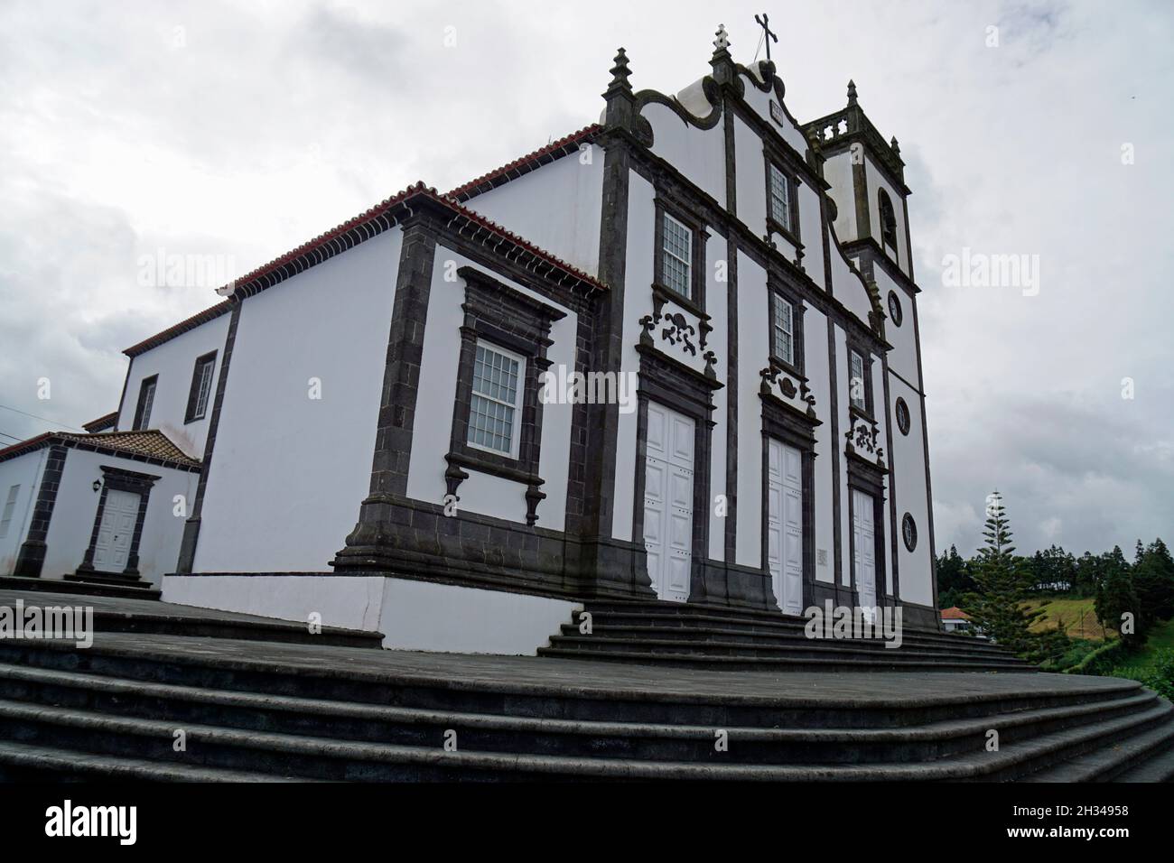 traditional church on the azores island sao miguel Stock Photo - Alamy