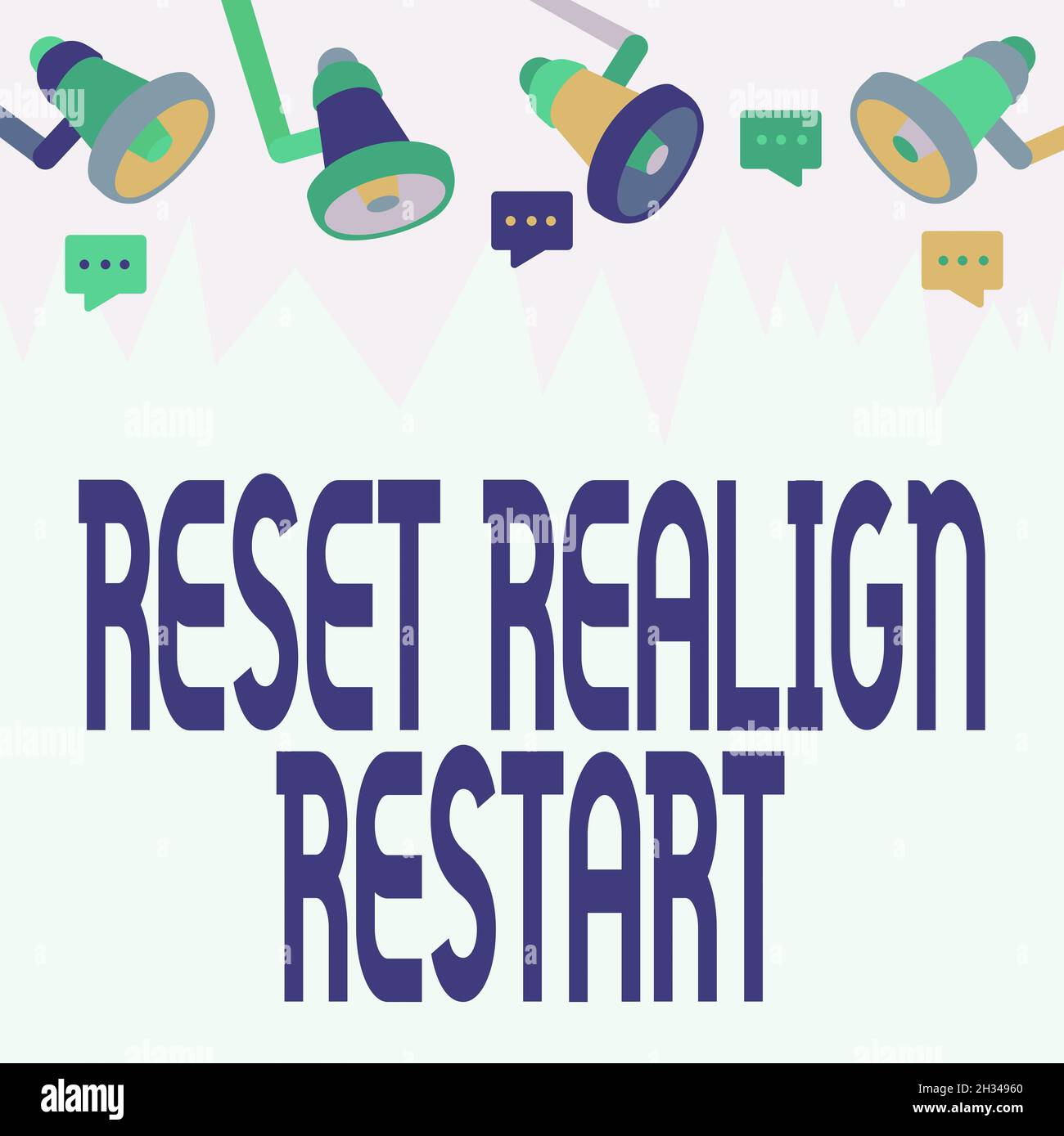 Hand writing sign Reset Realign Restart. Concept meaning Life audit ...
