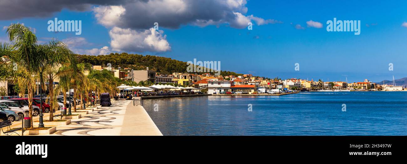 Aerial drone view of Argostoli (Argostolion), famous city and capital ...