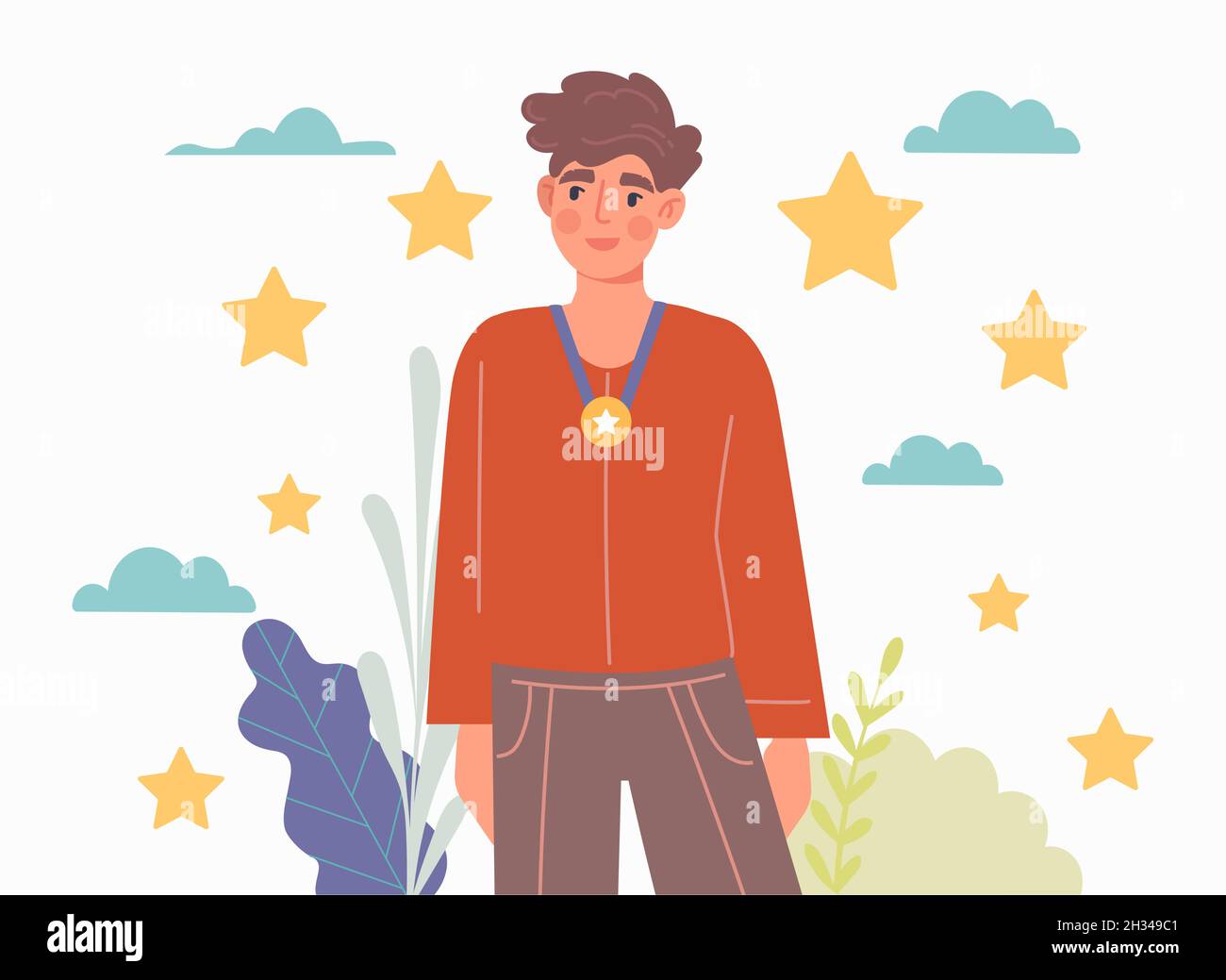 Athlete man medal Stock Vector Images - Alamy