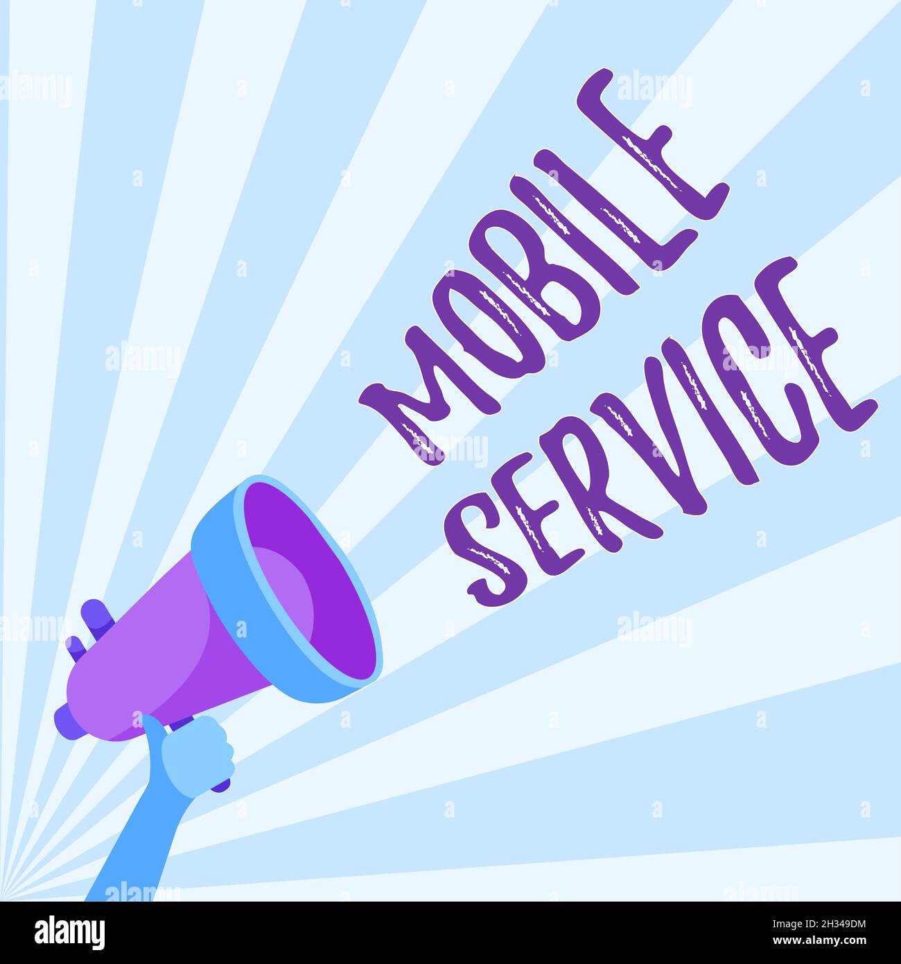 Hand writing sign Mobile Service. Concept meaning Radio communication ...