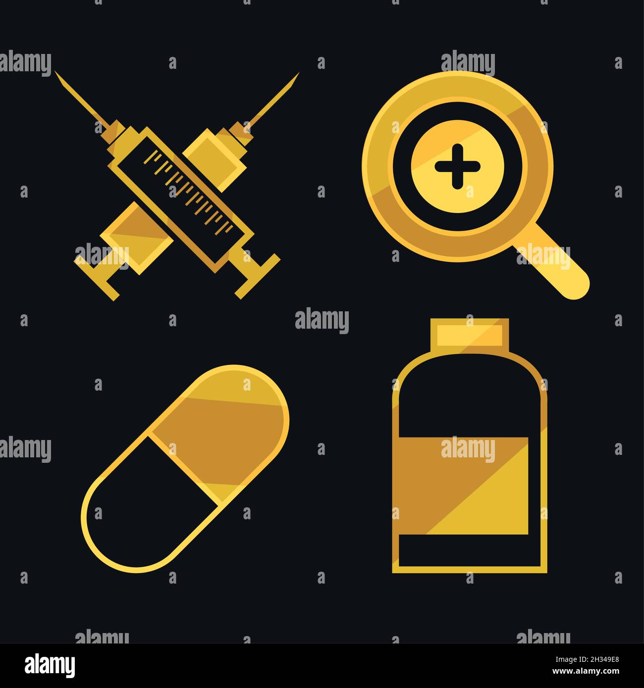 medical golden icons Stock Vector Image & Art - Alamy