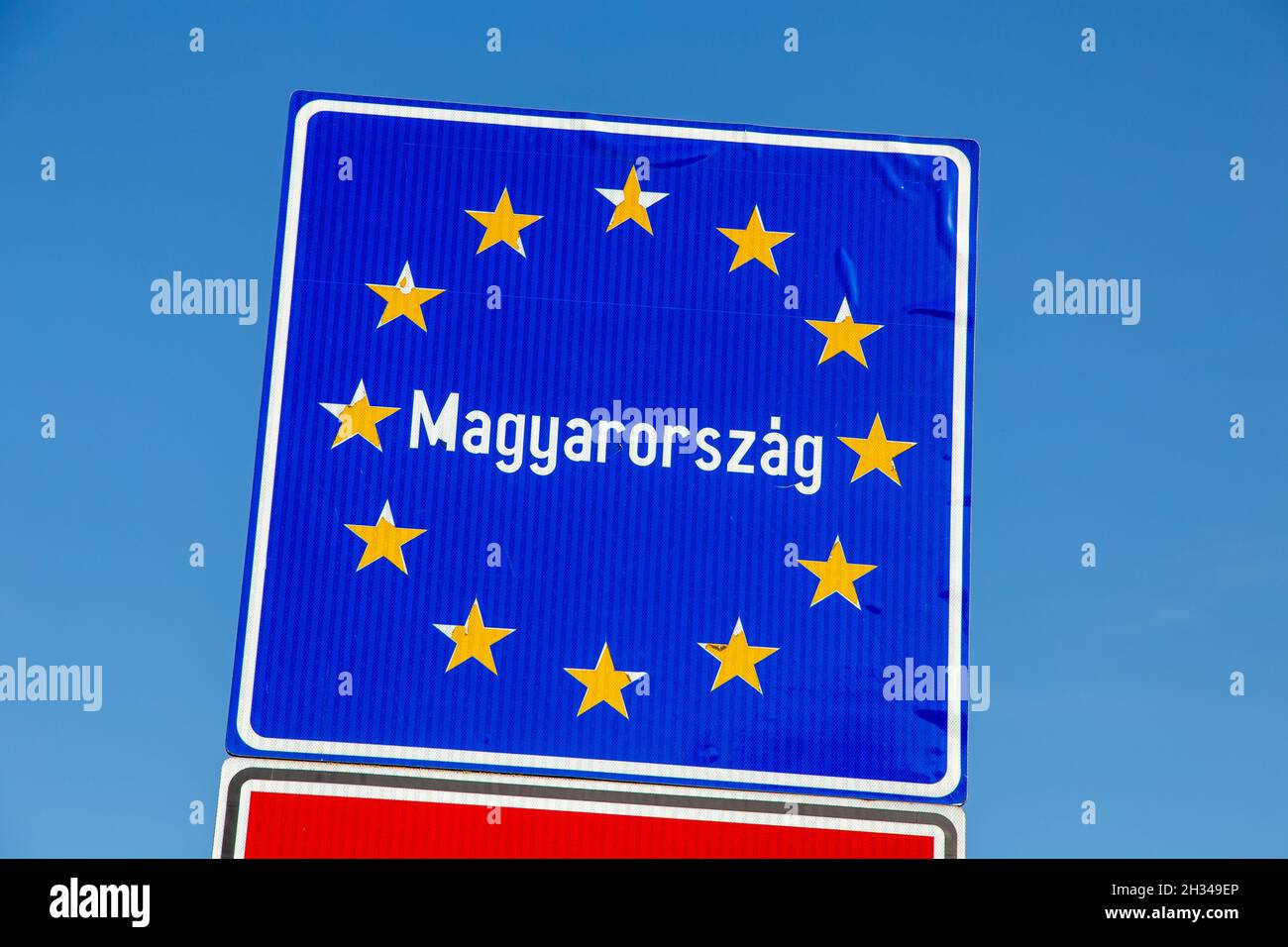 Customs sign at the external border of Hungary Stock Photo - Alamy