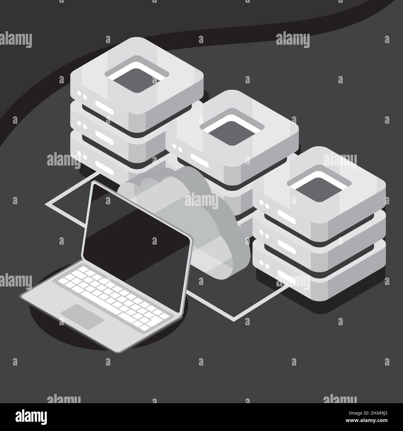 laptop database isometric Stock Vector Image & Art - Alamy