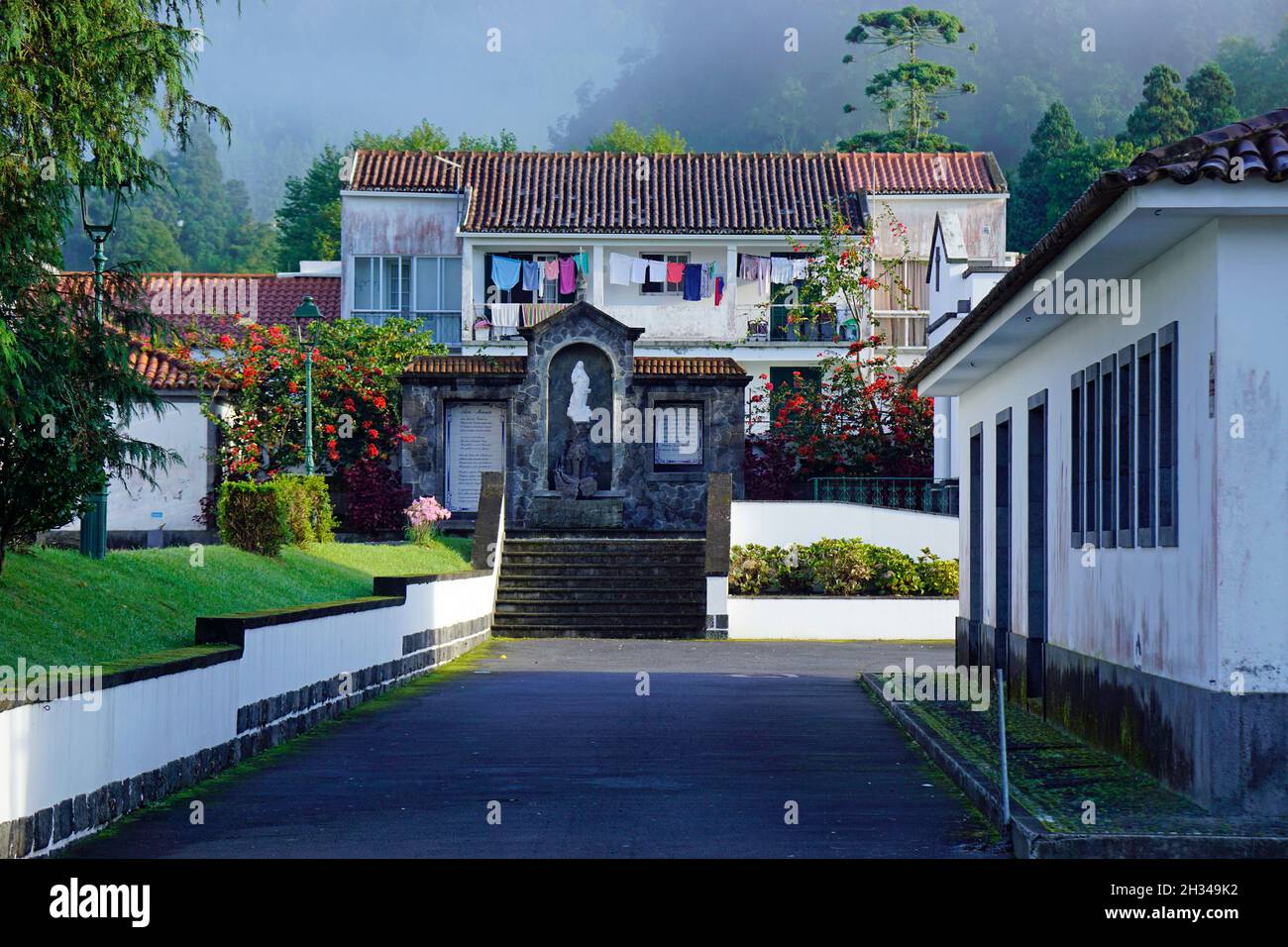typical building on the azores island sao miguel Stock Photo - Alamy