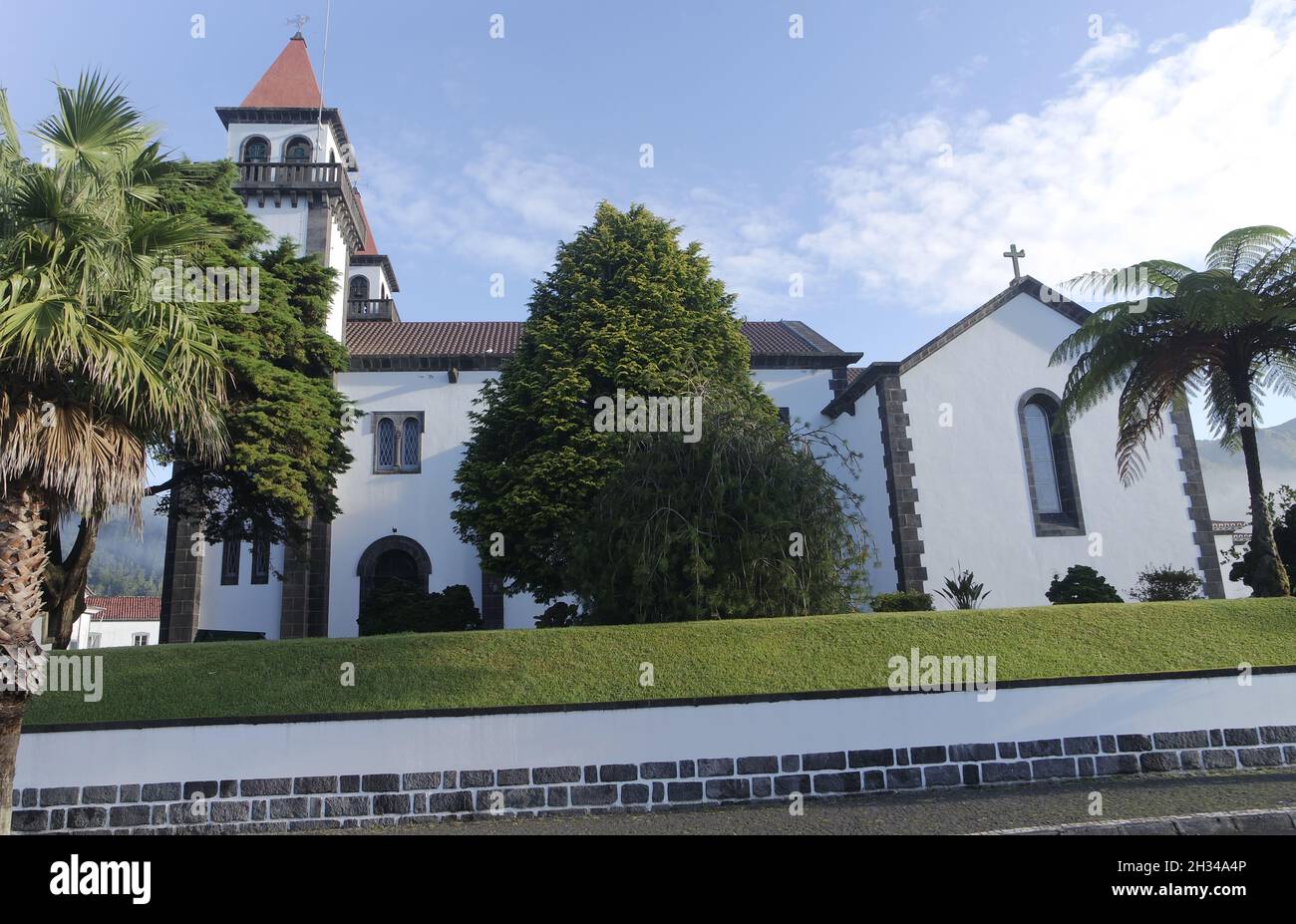 traditional church on the azores island sao miguel Stock Photo - Alamy