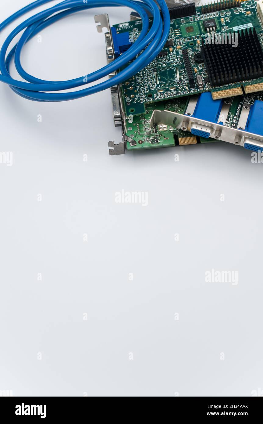 COMO, ITALY - Oct 23, 2021: electronic devices integrated circuit ...