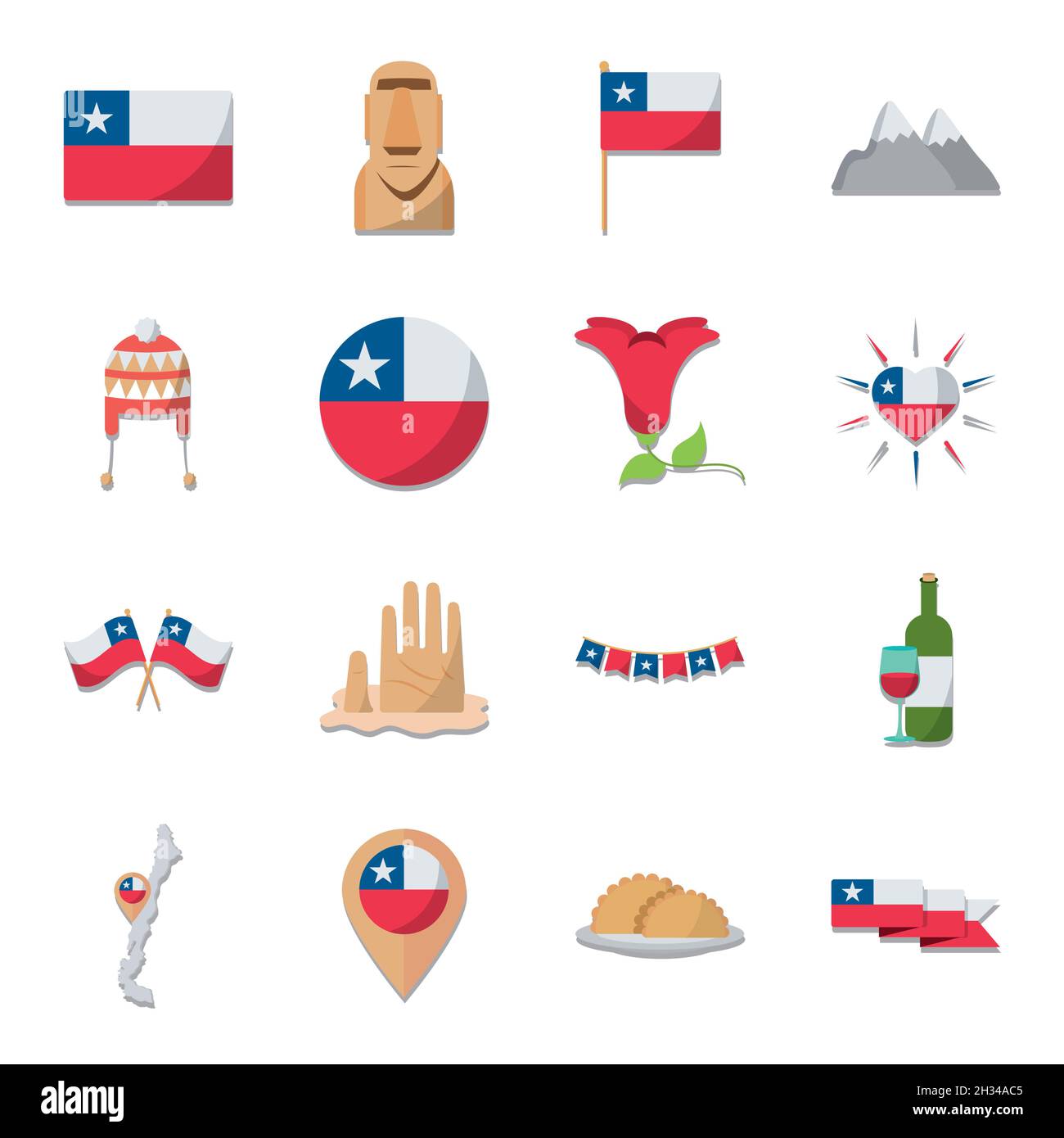 chile icons set Stock Vector Image & Art - Alamy