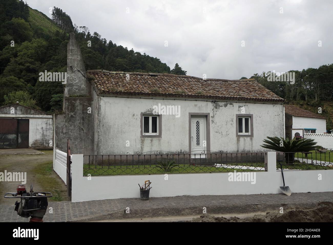 typical building on the azores island sao miguel Stock Photo - Alamy