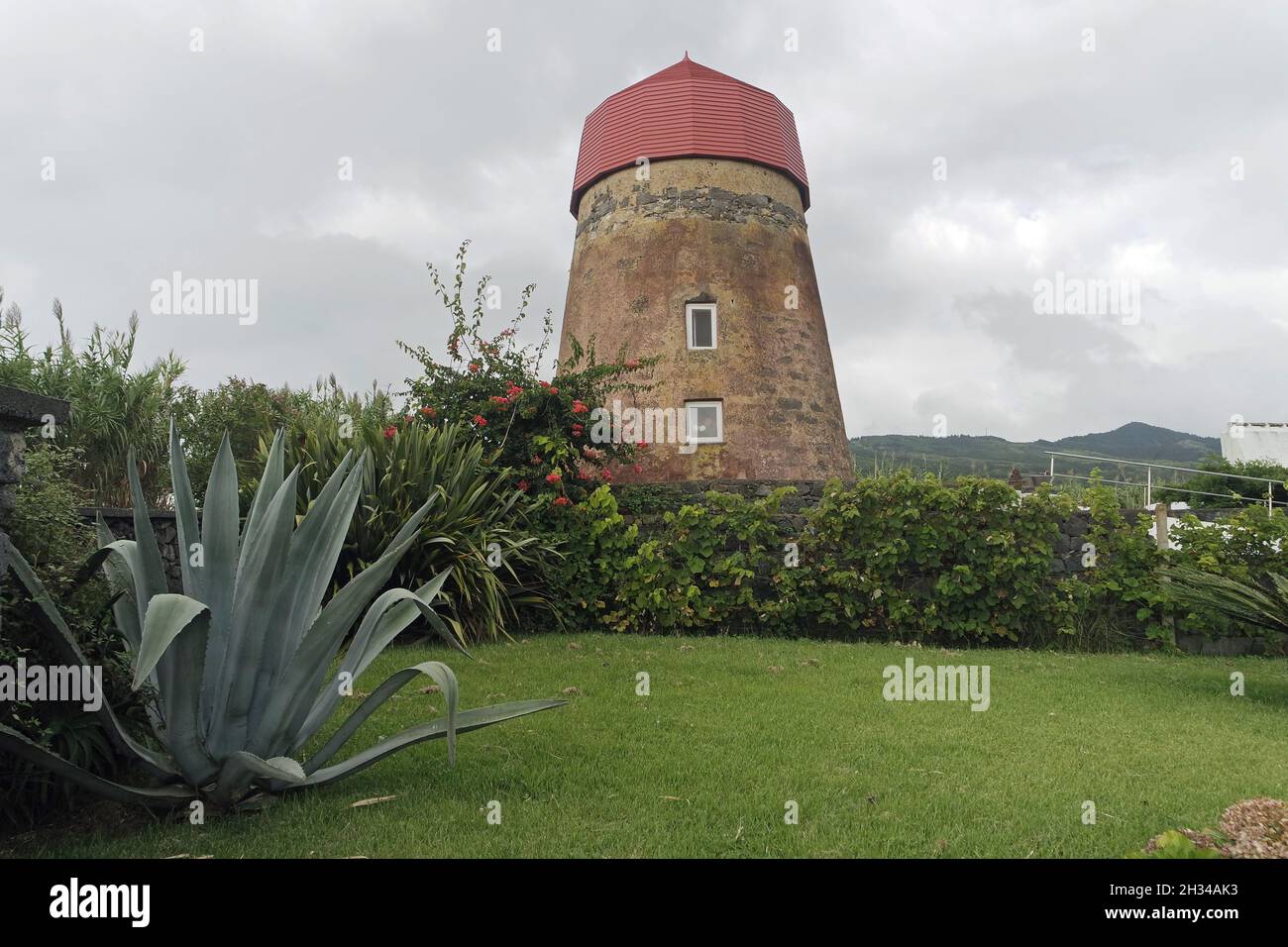 old windmill on the azores island sao miguel Stock Photo - Alamy