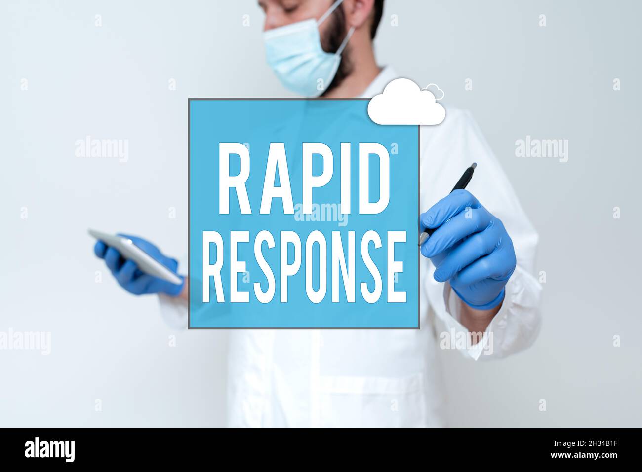 Hand writing sign Rapid Response. Word Written on Medical emergency ...