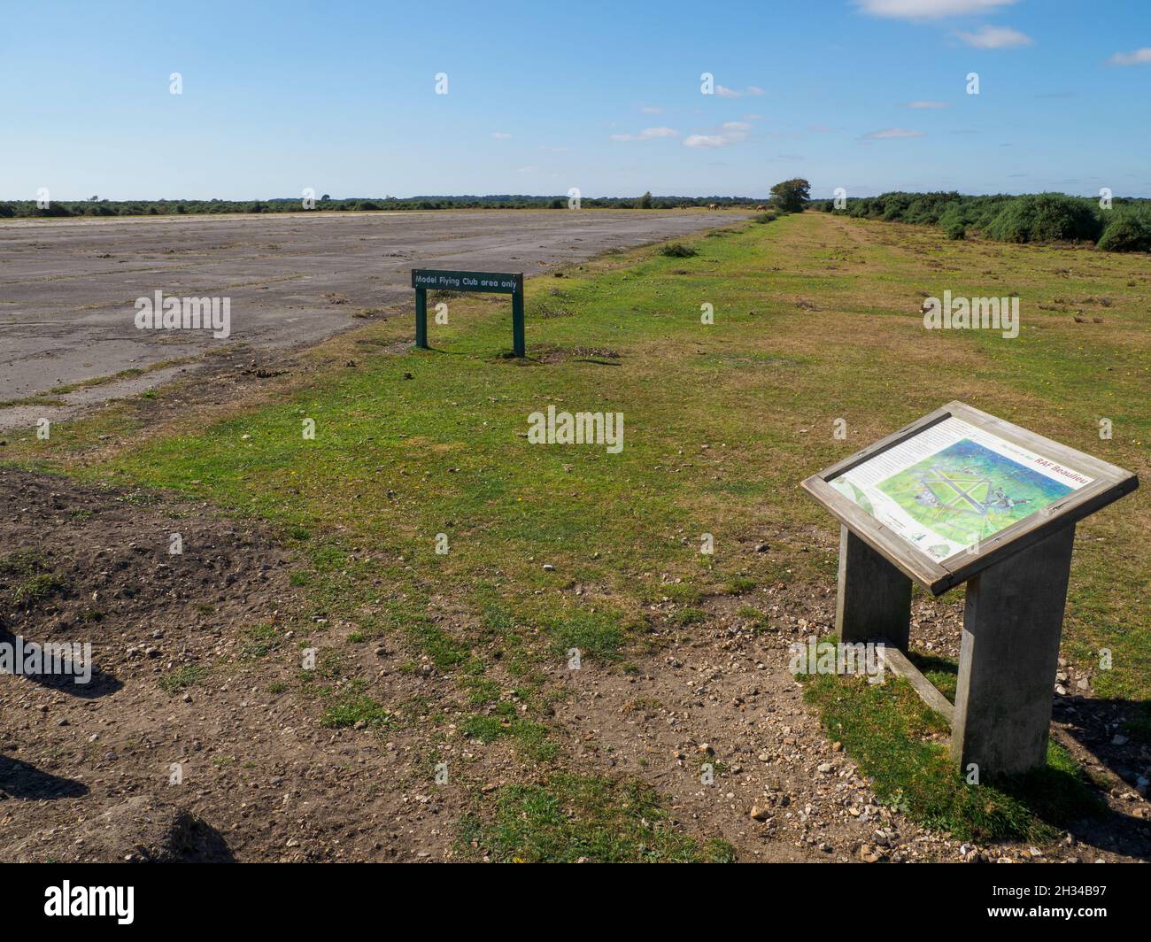 Information board next to runway at RAF Beaulieu an old WWII airfield ...