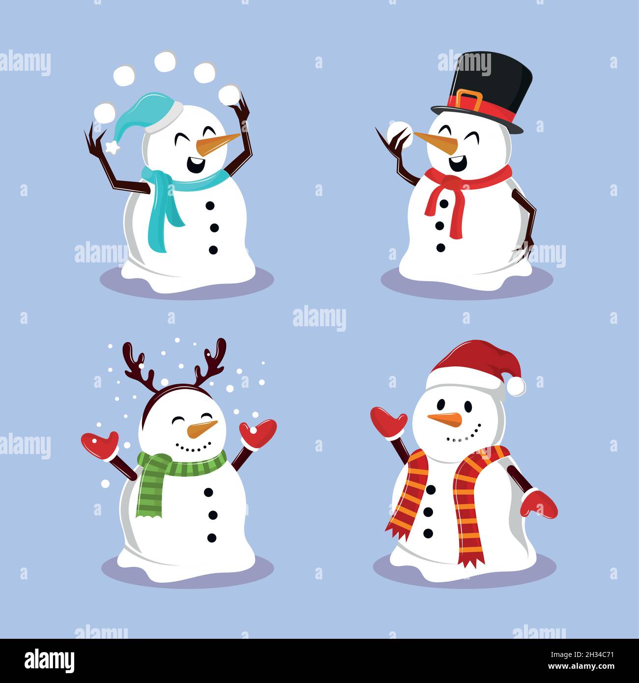 cute snowman icons Stock Vector Image & Art - Alamy