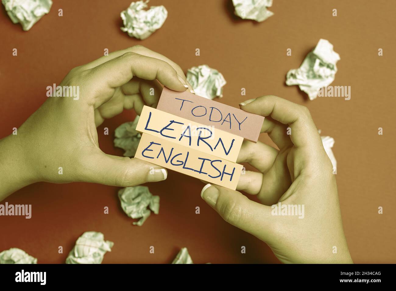 Text sign showing Learn English. Internet Concept gain acquire ...