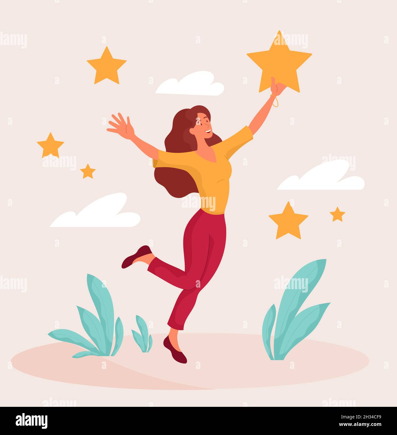 Female star jump Stock Vector Images - Alamy