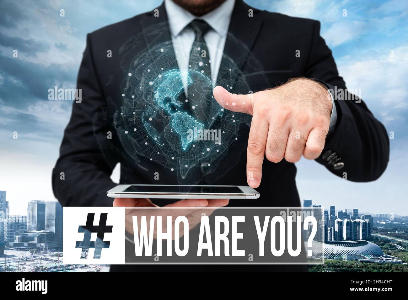 Text sign showing Who Are You Question. Conceptual photo asking about ...